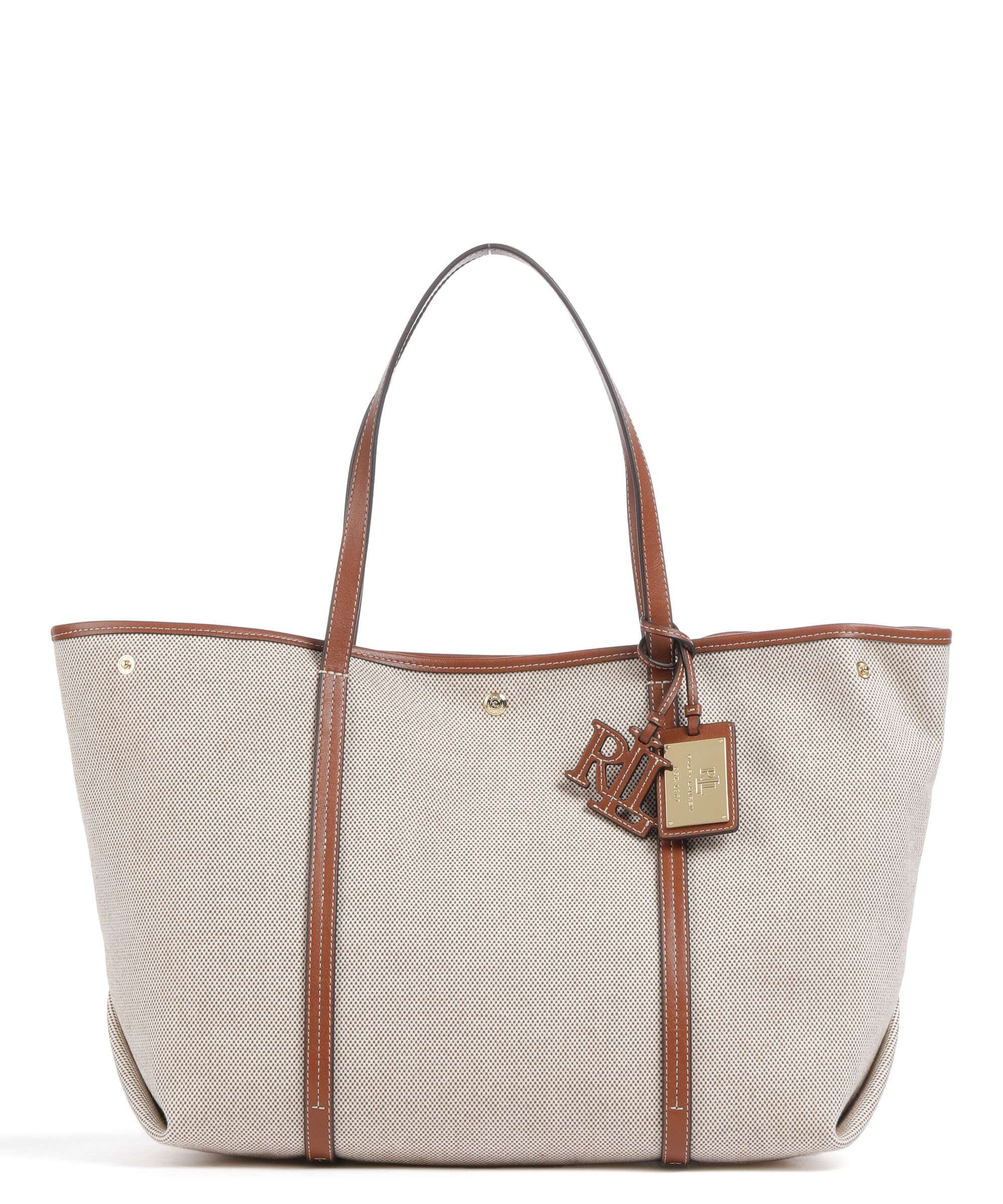 Lauren Ralph Lauren Emerie Large Tote bag cotton natural/lauren tan ...