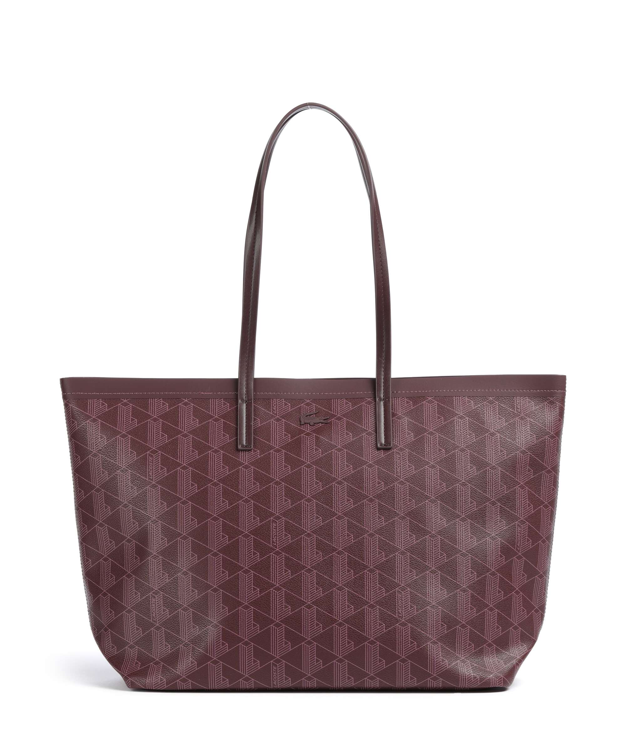 Lacoste Zely Tote bag imitation leather mono winetasting damson ...