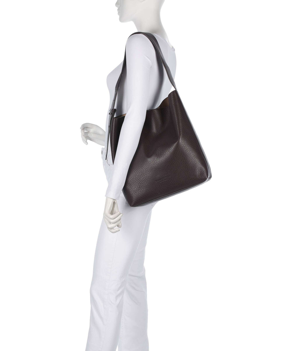 Marc O'Polo Anina M Hobo bag sheepskin leather black cherry ...