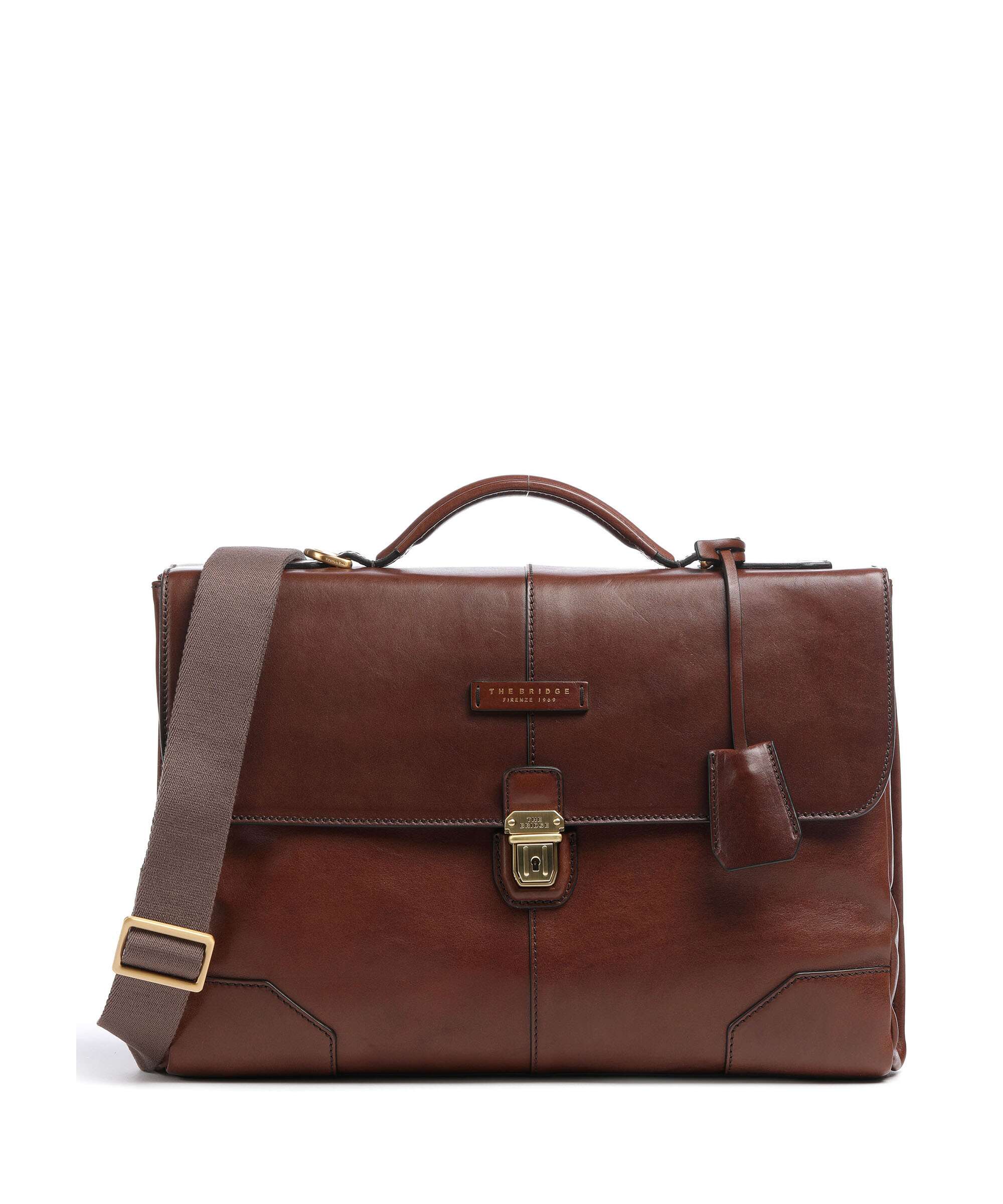 The Bridge Vespucci Briefcase 15″ cow leather marrone - 06360001-14 ...