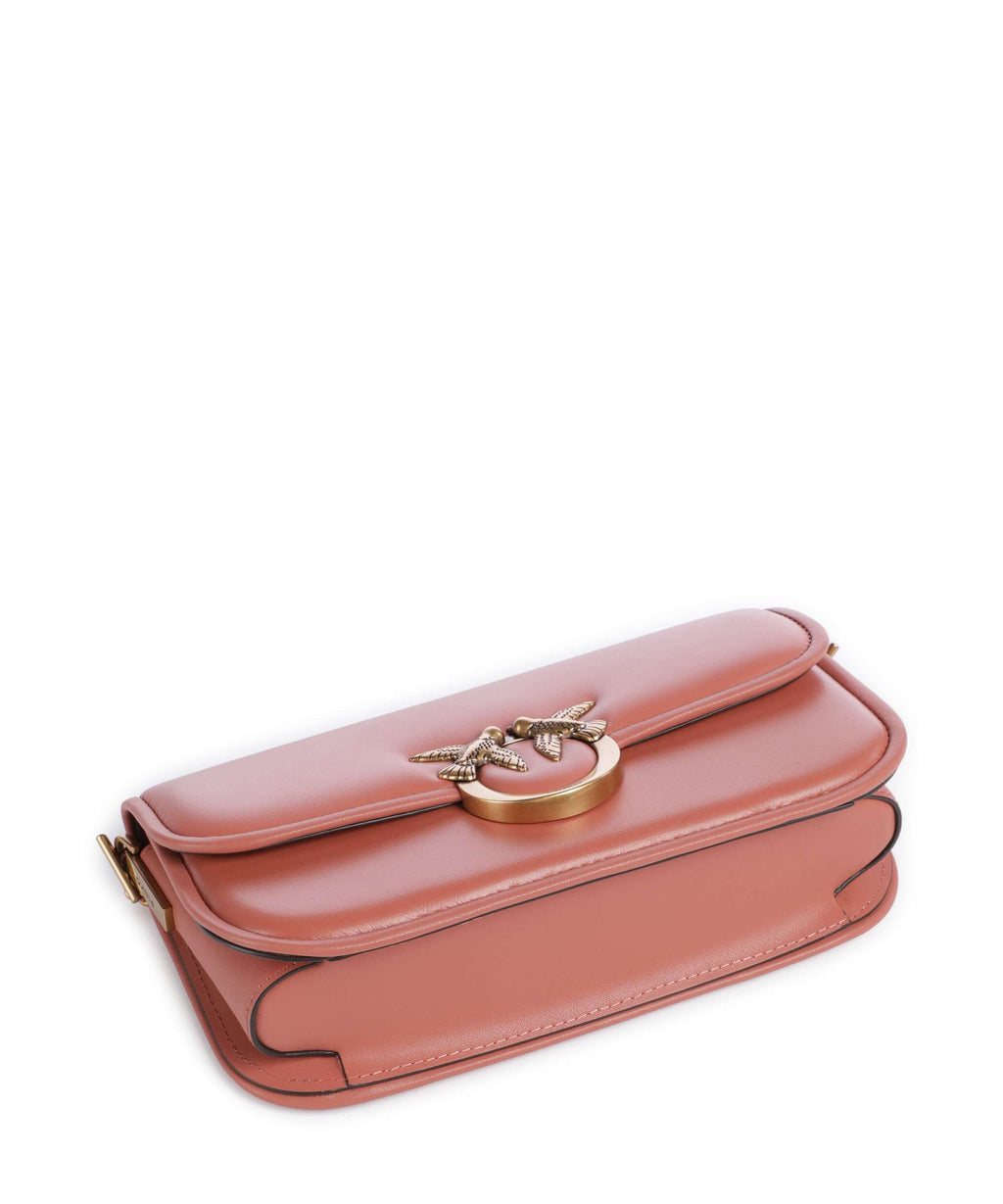 Pinko Love Box Horizontal Shoulder bag softly grained calfskin marrone ...