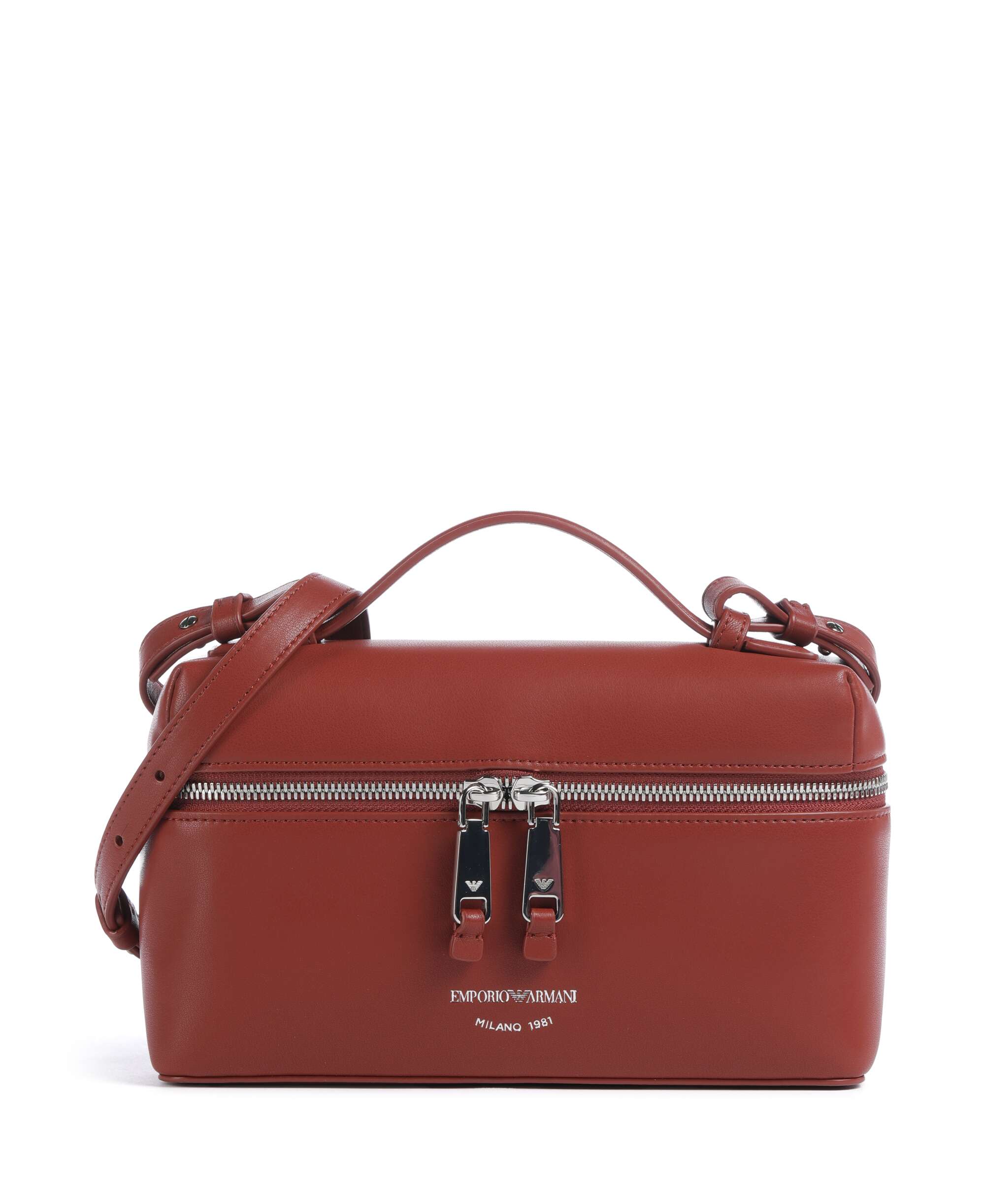 Emporio Armani Lilly Crossbody bag fine grain cow leather brandy ...